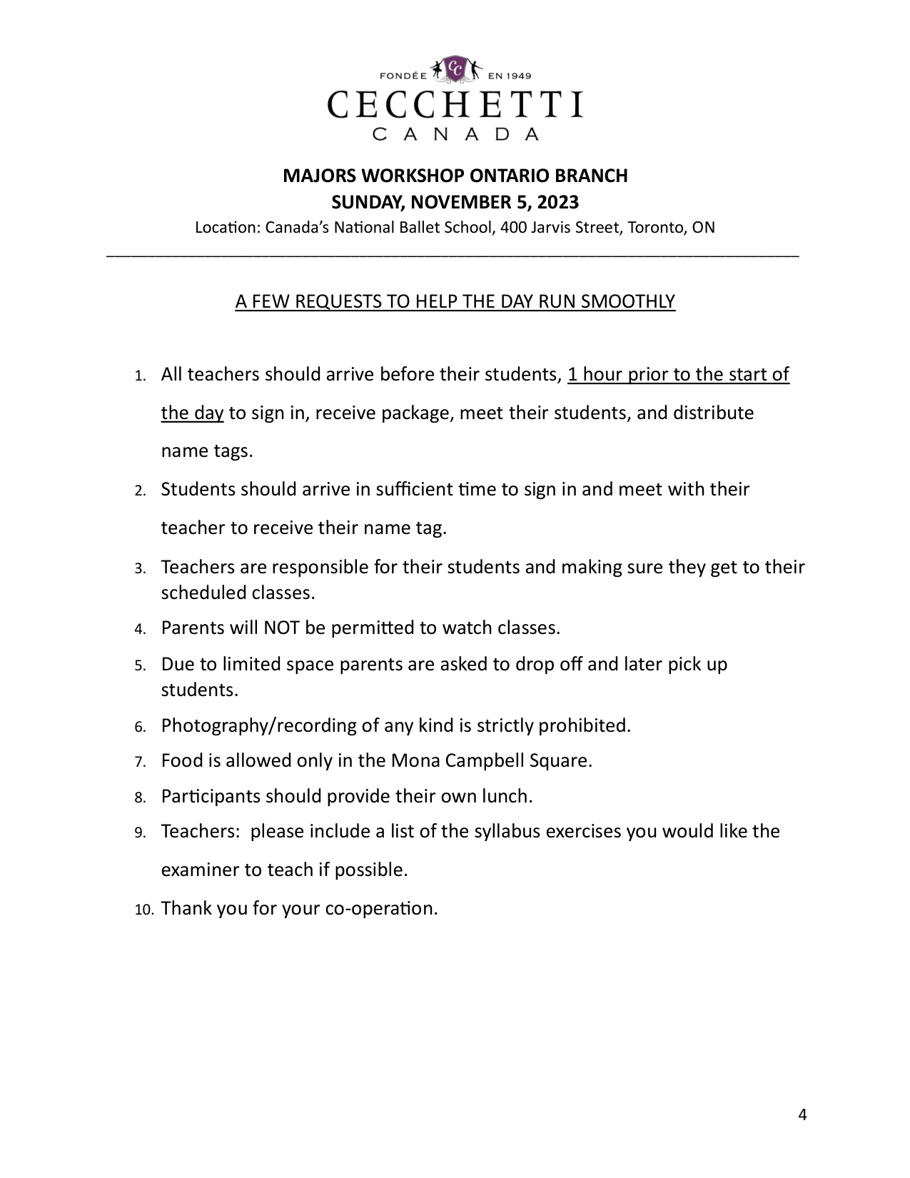 Cecchetti Canada - NEWS AND EVENTS